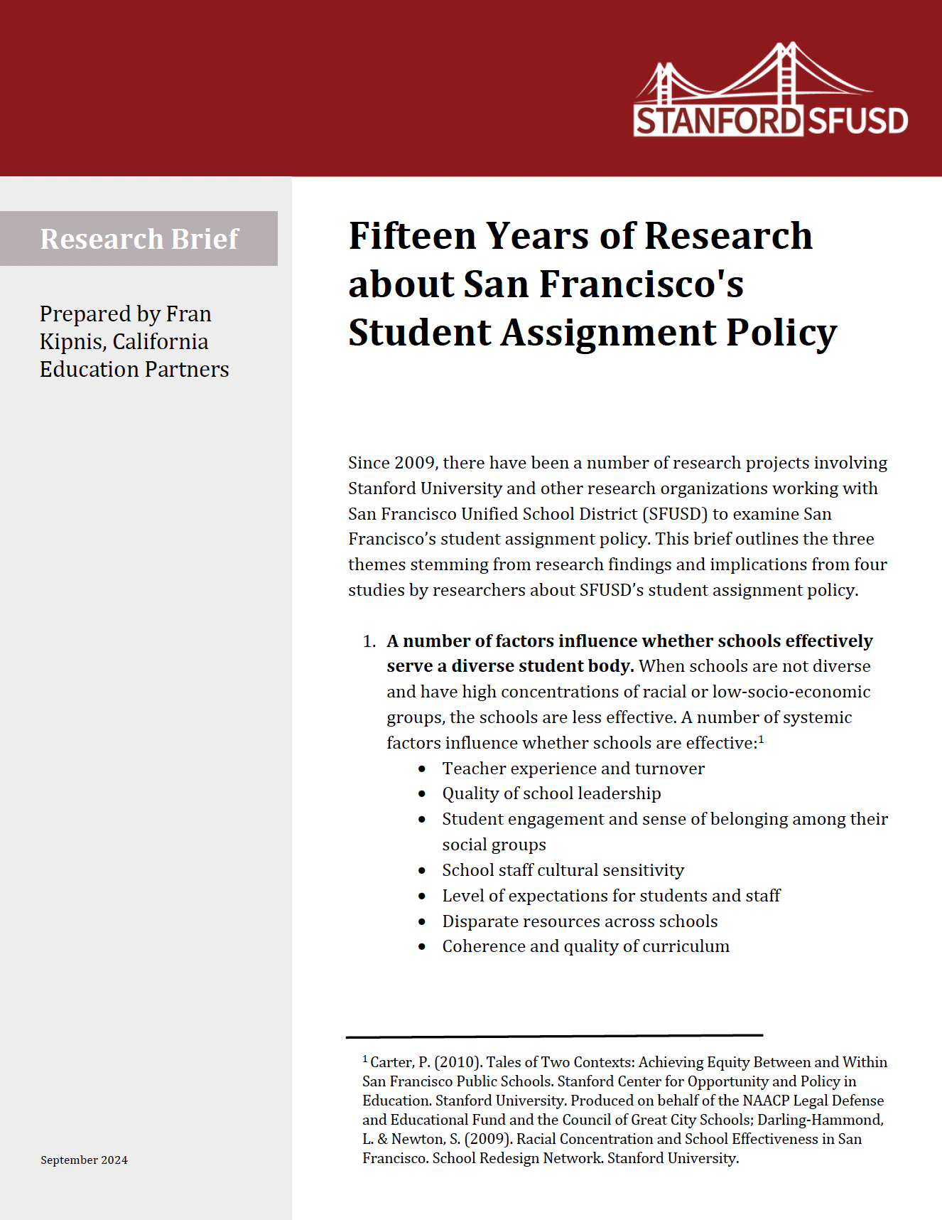 Fifteen Years of Research about San Francisco's Student Assignment ...