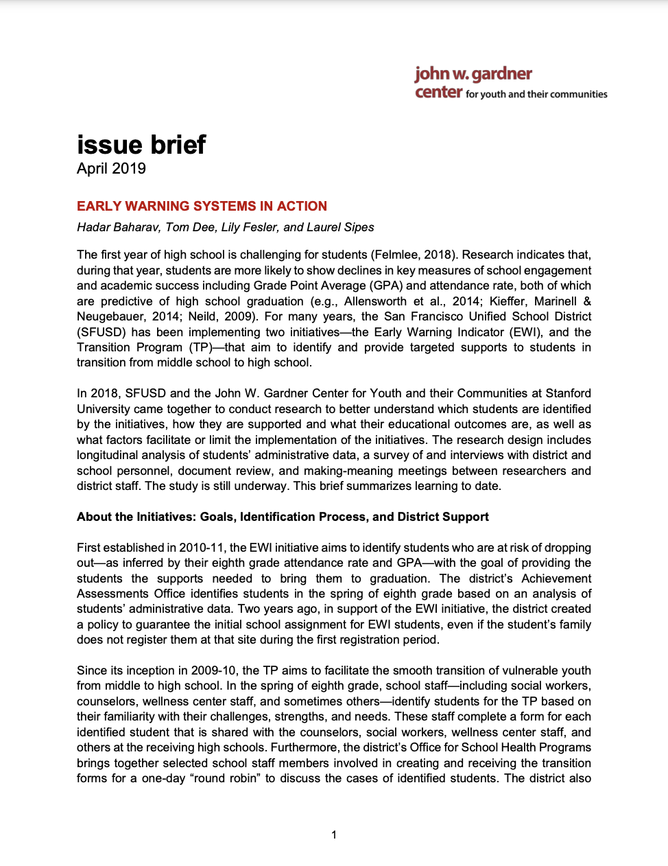 Early Warning Systems in Action - California Education Partners